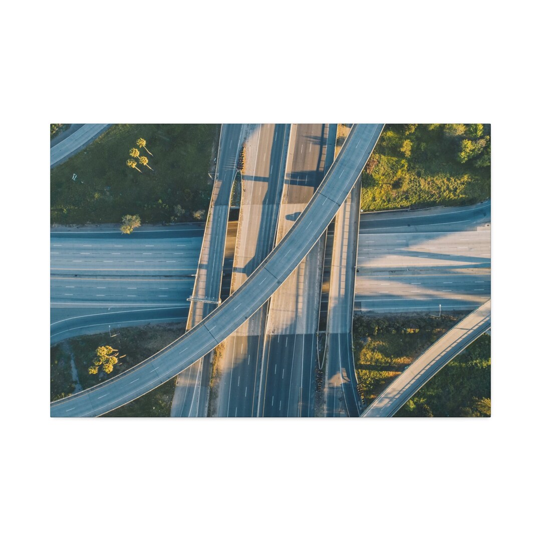 Empty Freeway Print, Bay Area Wall Art, California Road, Aerial ...