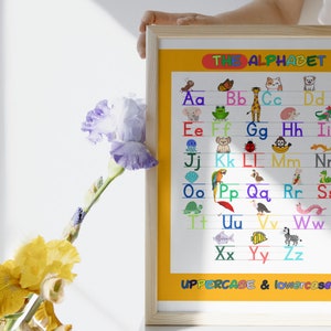 Colorful Alphabet Poster, Educational Wall Art Printable, Homeschool ...