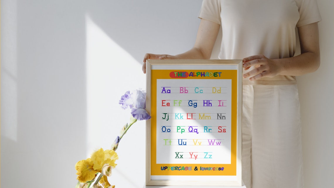 Colorful Alphabet Poster, Educational Wall Art Printable, Homeschool ...