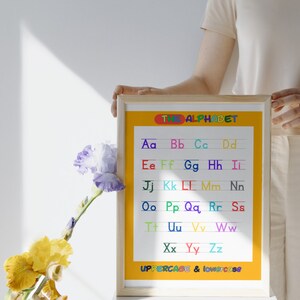 Colorful Alphabet Poster, Educational Wall Art Printable, Homeschool ...