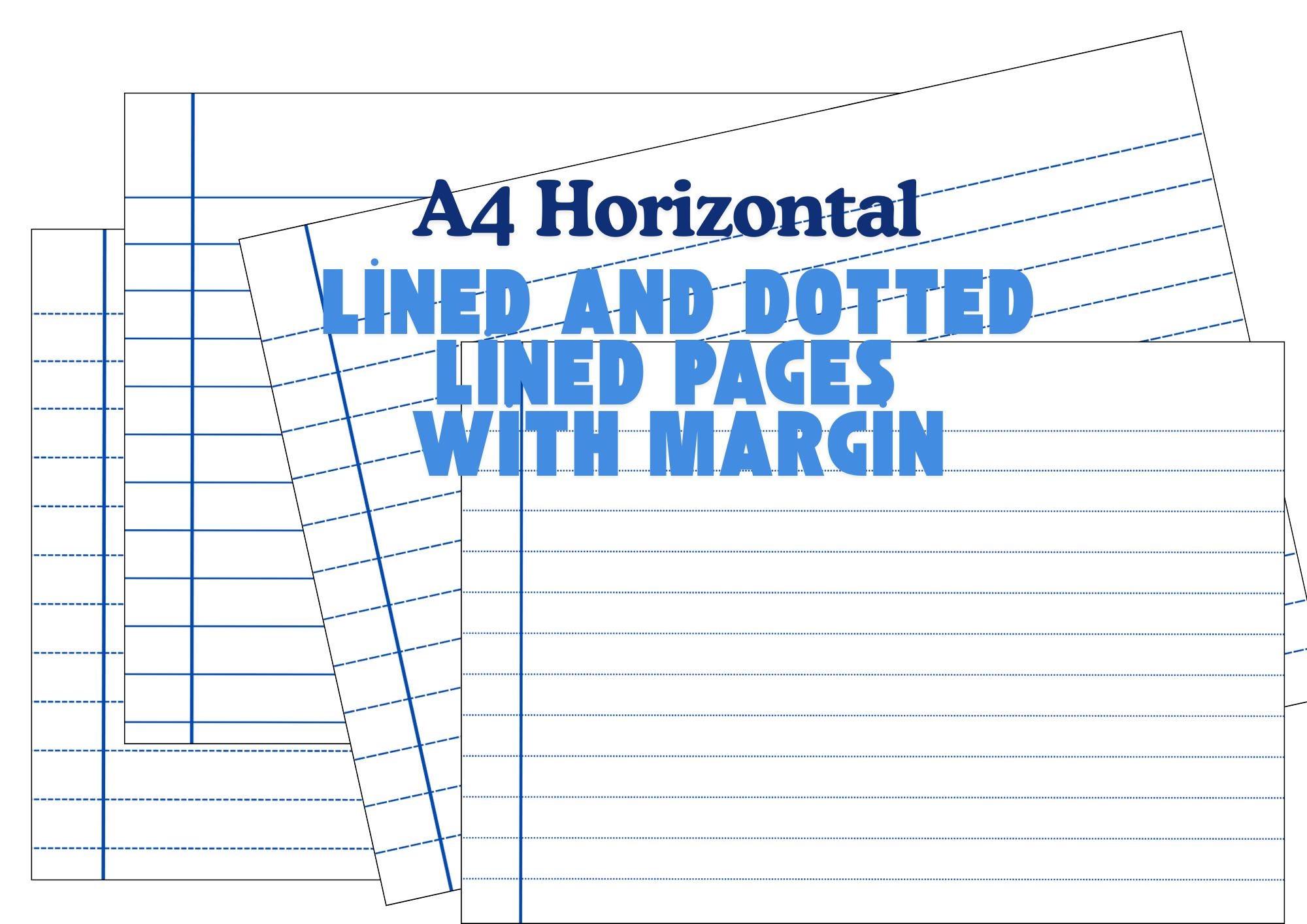 A4 Lined Paper With Margin - Printable Writing Paper for Kids and ...