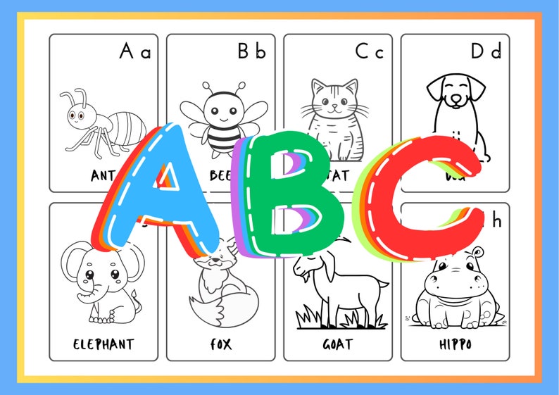 Alphabet Flash Cards, Preschool Educational Learning Materials, ABC ...