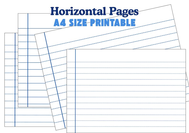 A4 Lined Paper With Margin - Printable Writing Paper for Kids and ...