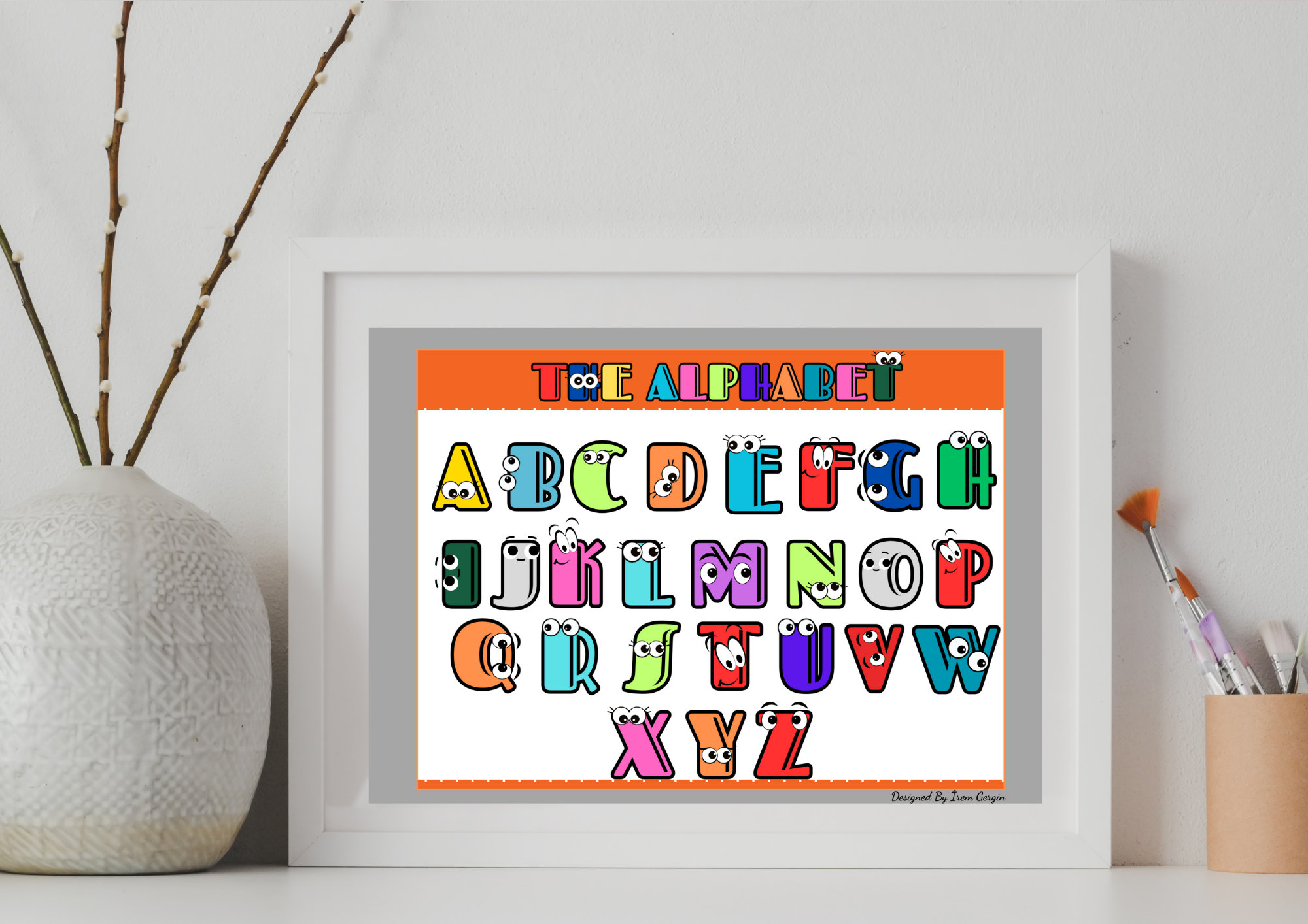 Rainbow Alphabet Poster, Emotions Alphabet Print, Homeschool Classroom ...