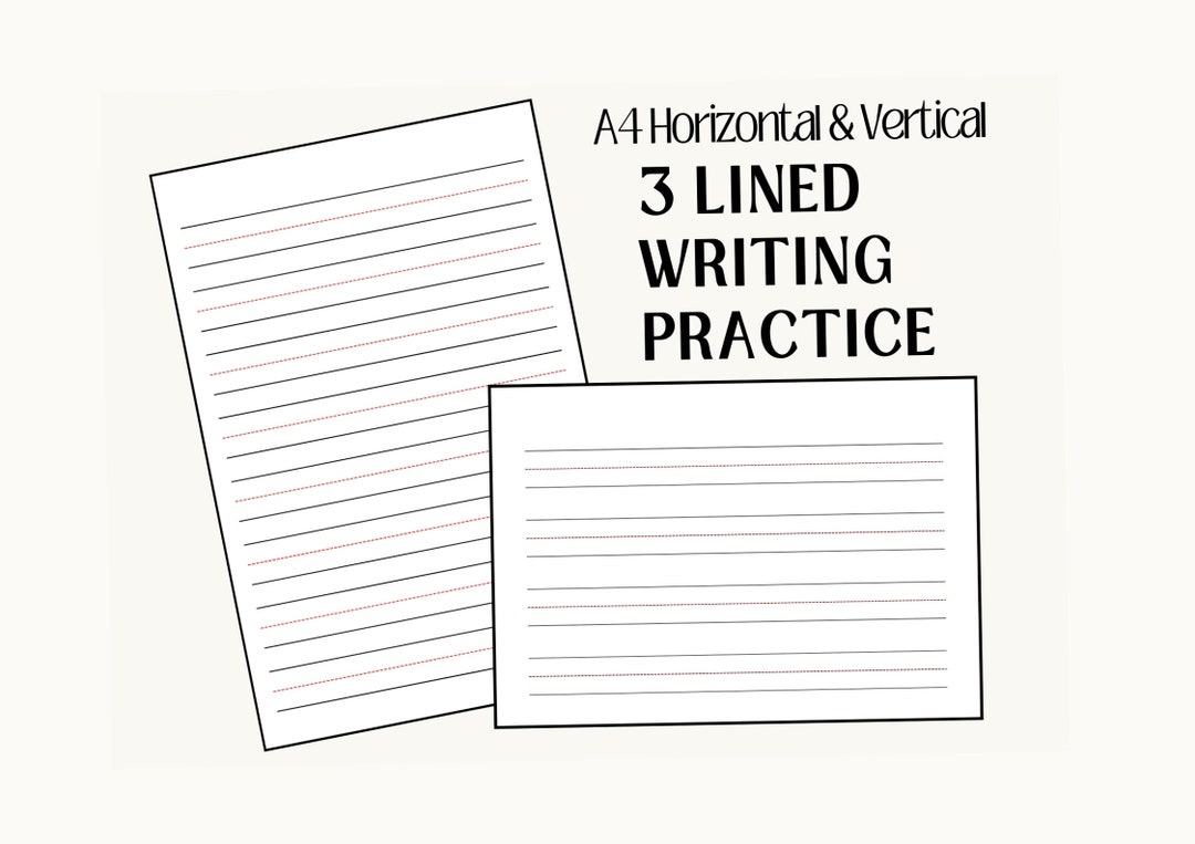 A4 Handwriting Practice Paper - Printable Blank Lined Sheets for ...