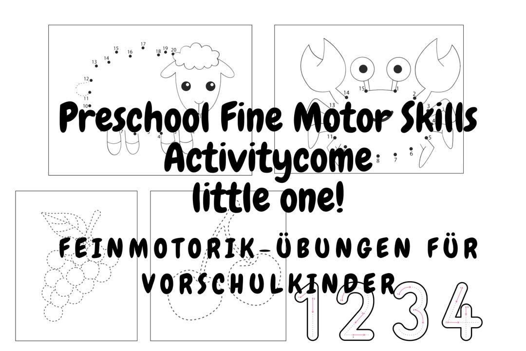 Tracing Worksheets | Fruit, Number, and Animal | Preschool Fine Motor ...