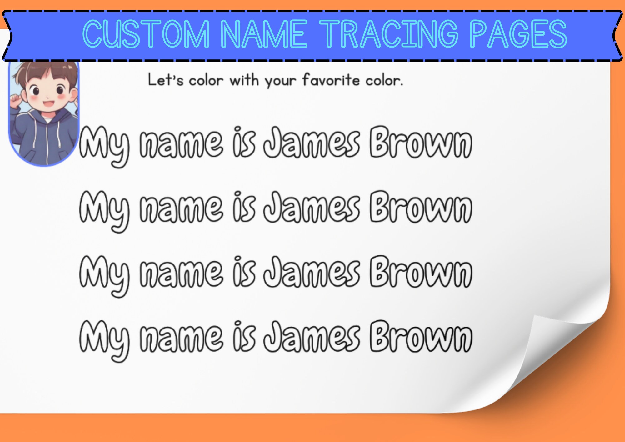 Custom Name Tracing Sheet , Handwriting Practice, Personalized Name ...