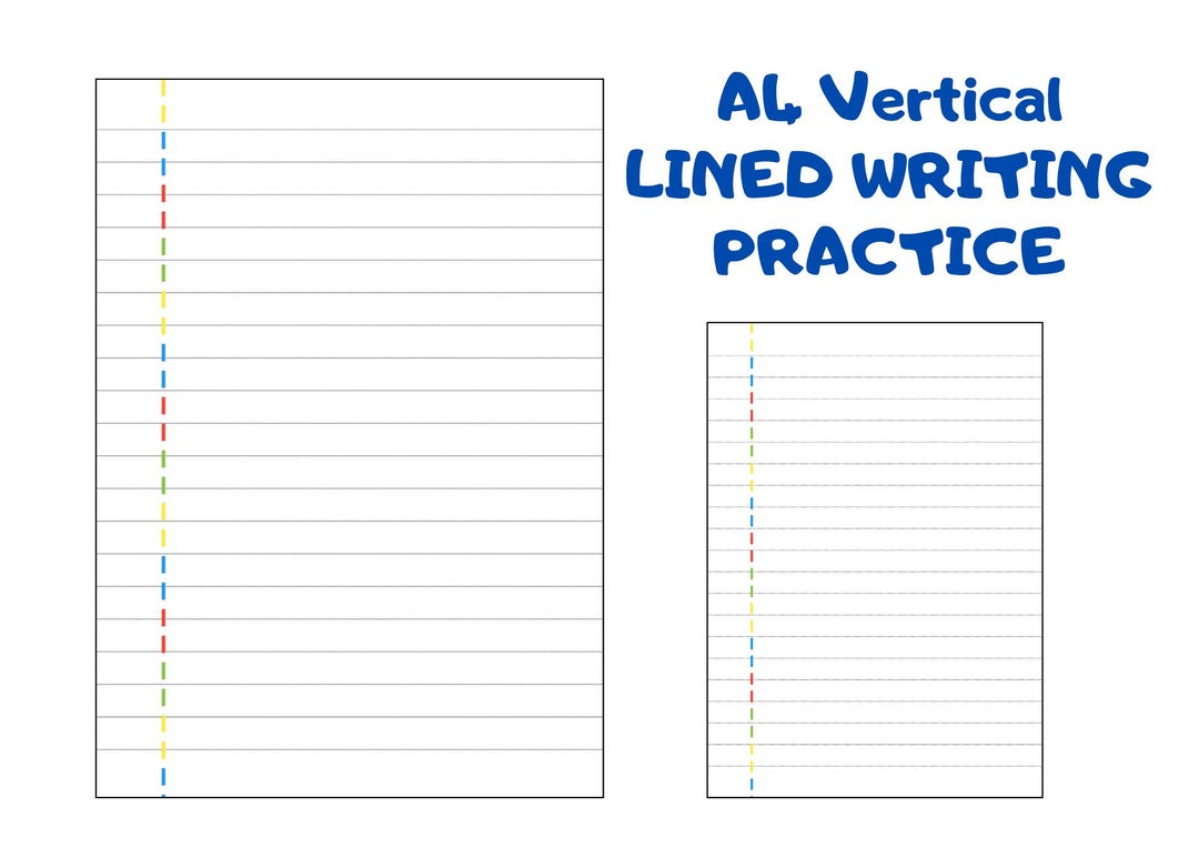 A4 Handwriting Practice Paper - Printable Blank Lined Sheets for ...