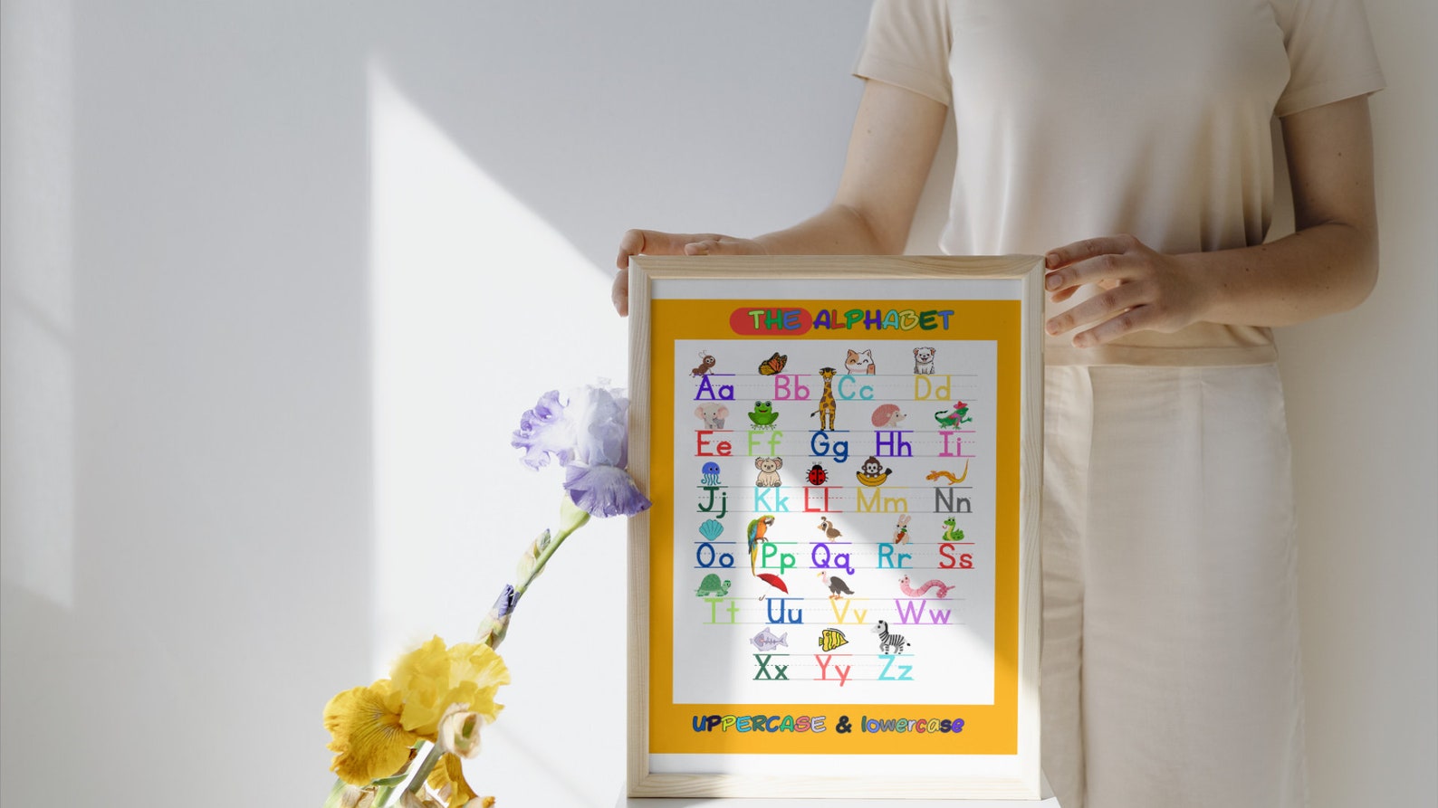 Colorful Alphabet Poster, Educational Wall Art Printable, Homeschool ...