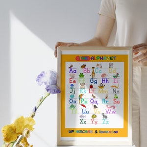 Colorful Alphabet Poster, Educational Wall Art Printable, Homeschool ...