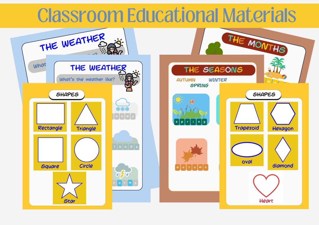 Classroom Educational Materials: Colors, Numbers, Monthly and Seasonal ...