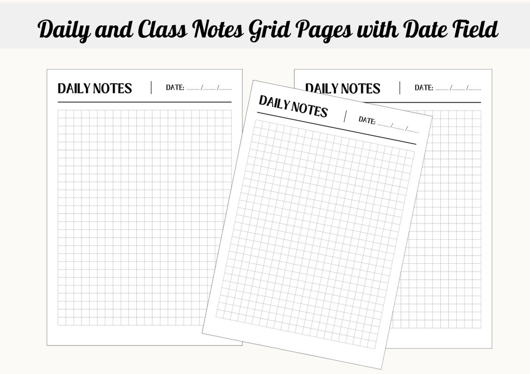 Notes Paper, Daily Note Paper, Student Notebook Pages , Paper for Class ...
