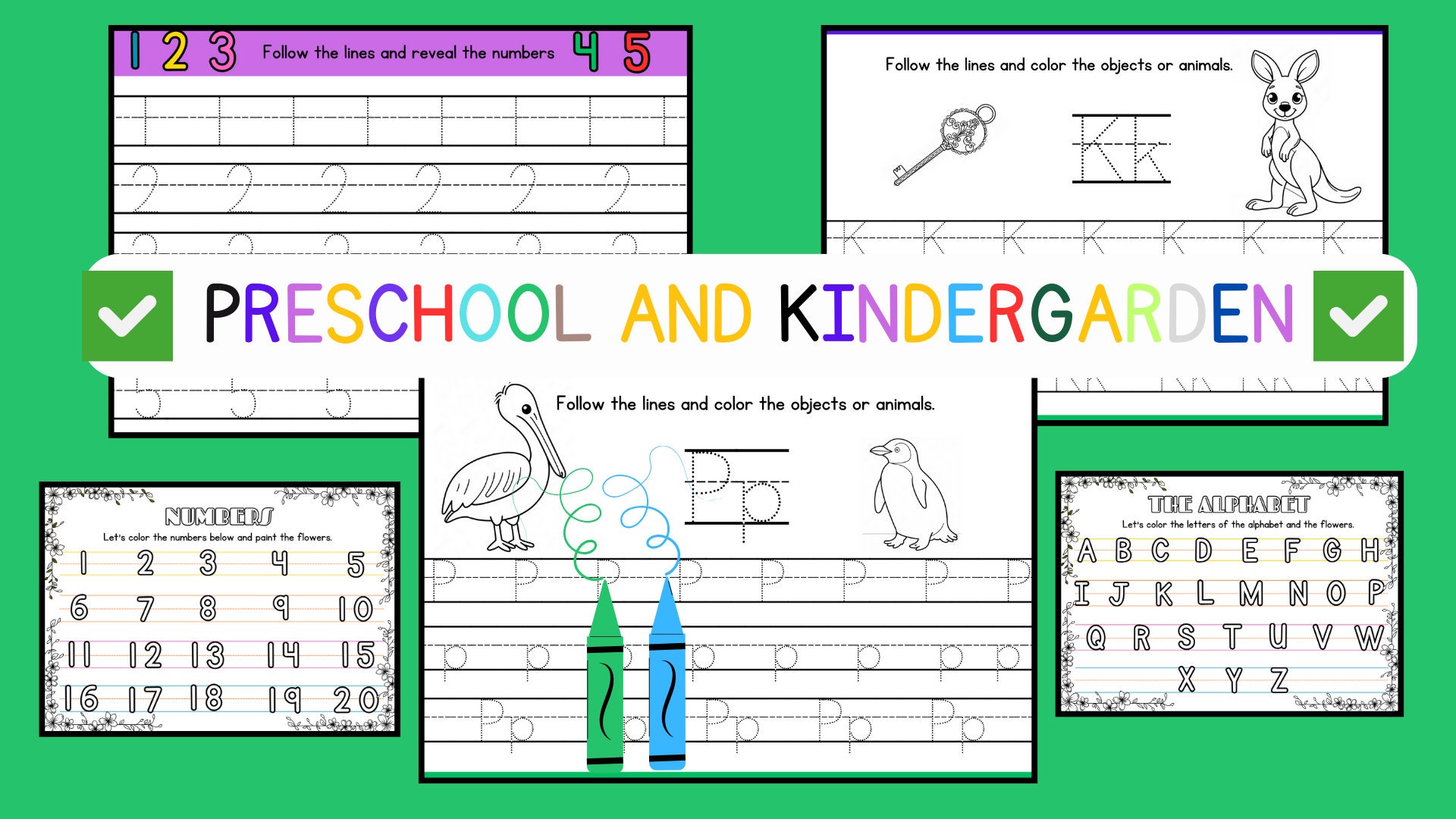 Alphabet Numbers Tracing Page, Letter Tracing Worksheet, Homeschool ...