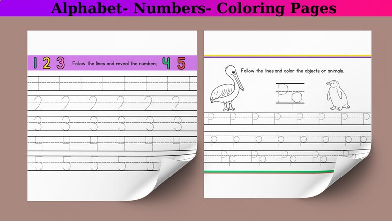 Alphabet Numbers Tracing Page, Letter Tracing Worksheet, Homeschool ...