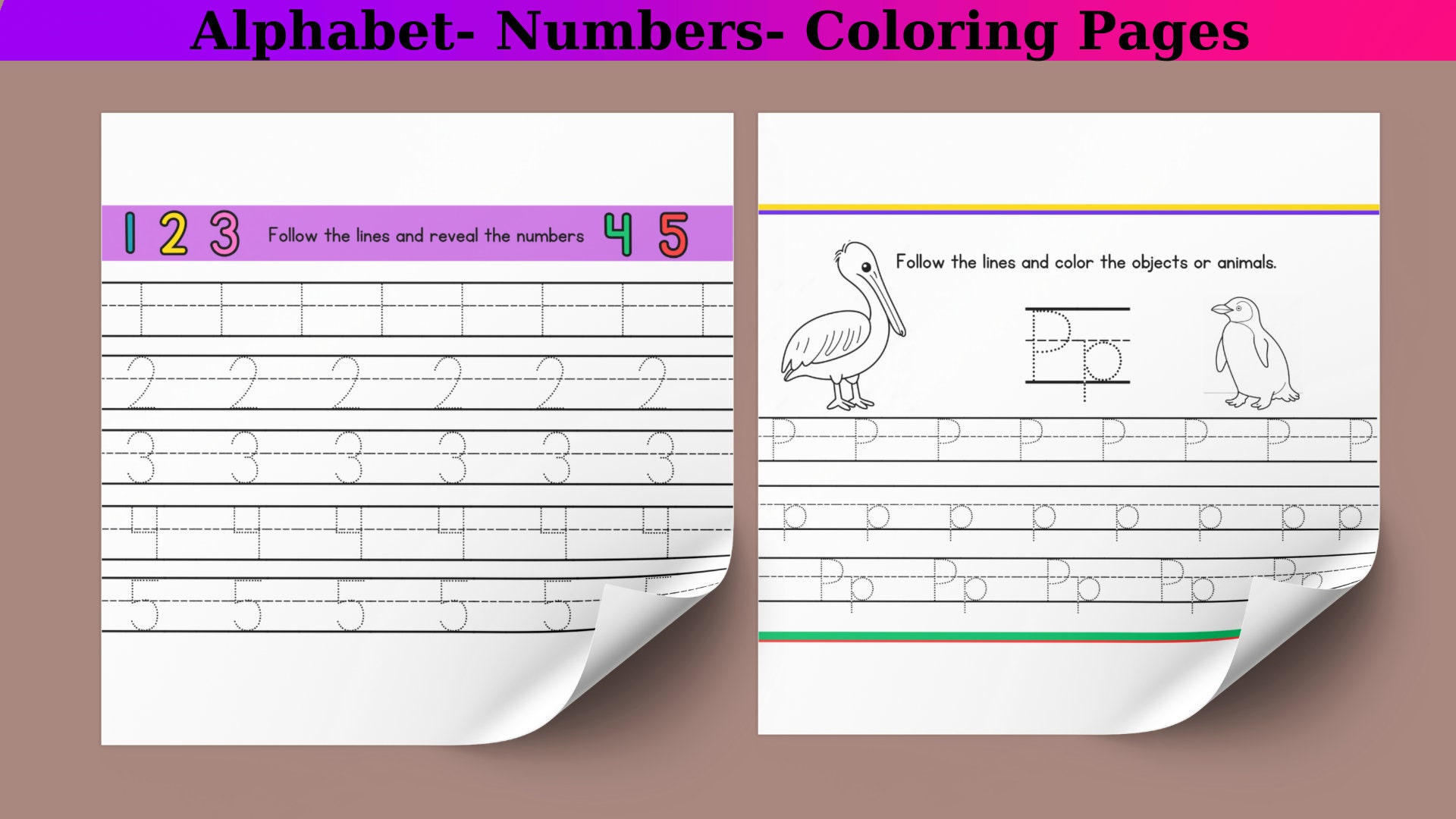 Alphabet Numbers Tracing Page, Letter Tracing Worksheet, Homeschool ...