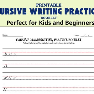 Cursive Handwriting Practice Booklet for Kids and Adults | Alphabet ...
