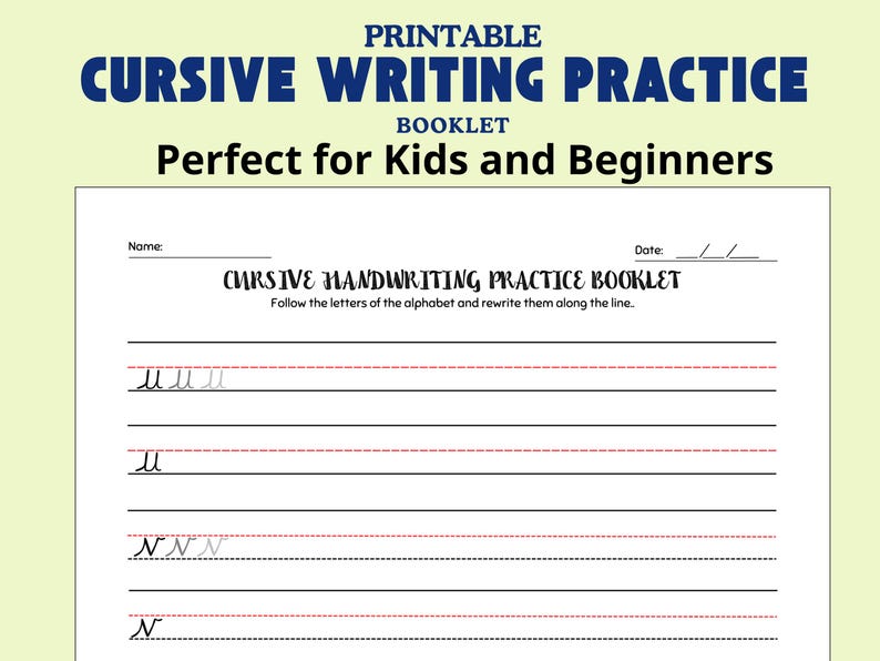 Cursive Handwriting Practice Booklet for Kids and Adults | Alphabet ...