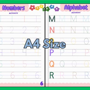 Colorful Alphabet and Number Tracing Worksheets for Kids - A4 Printable ...
