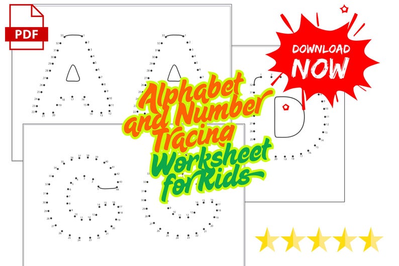 Alphabet and Number Tracing Worksheet for Kids – Printable Handwriting ...