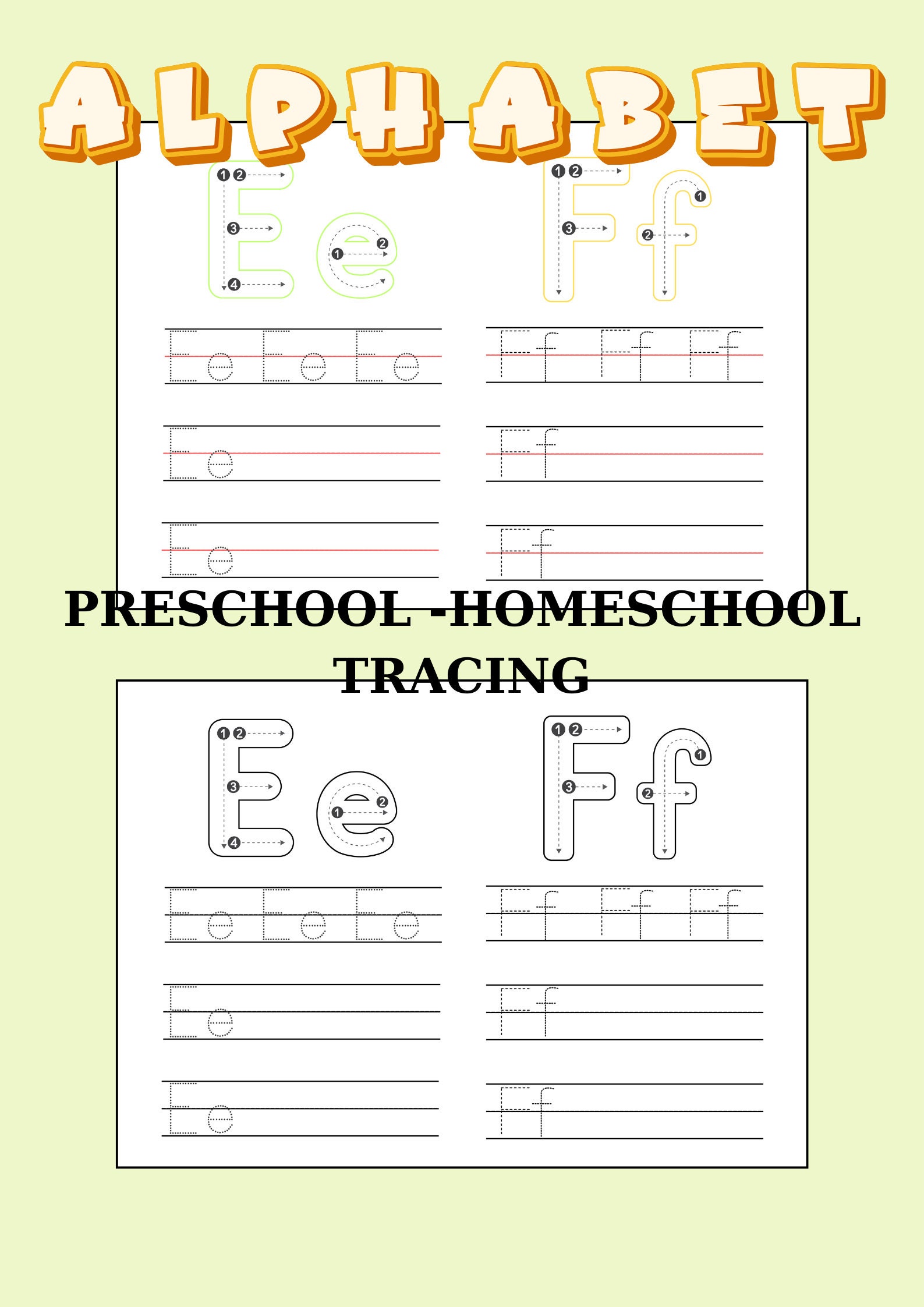 Alphabet Tracing Printable Worksheets | Uppercase and Lowercase Letters ...