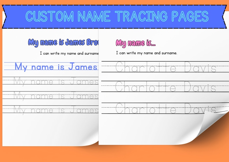 Custom Name Tracing Sheet , Handwriting Practice, Personalized Name ...