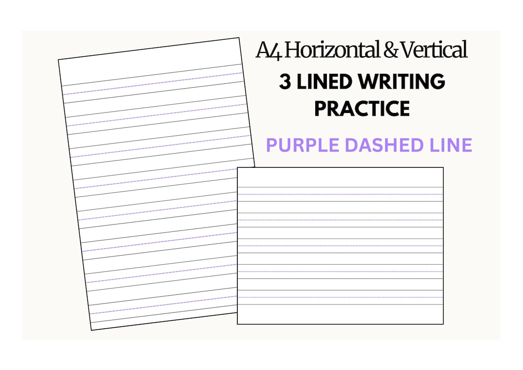 A4 Handwriting Practice Paper -printable Blank Lined Sheets for Writing ...