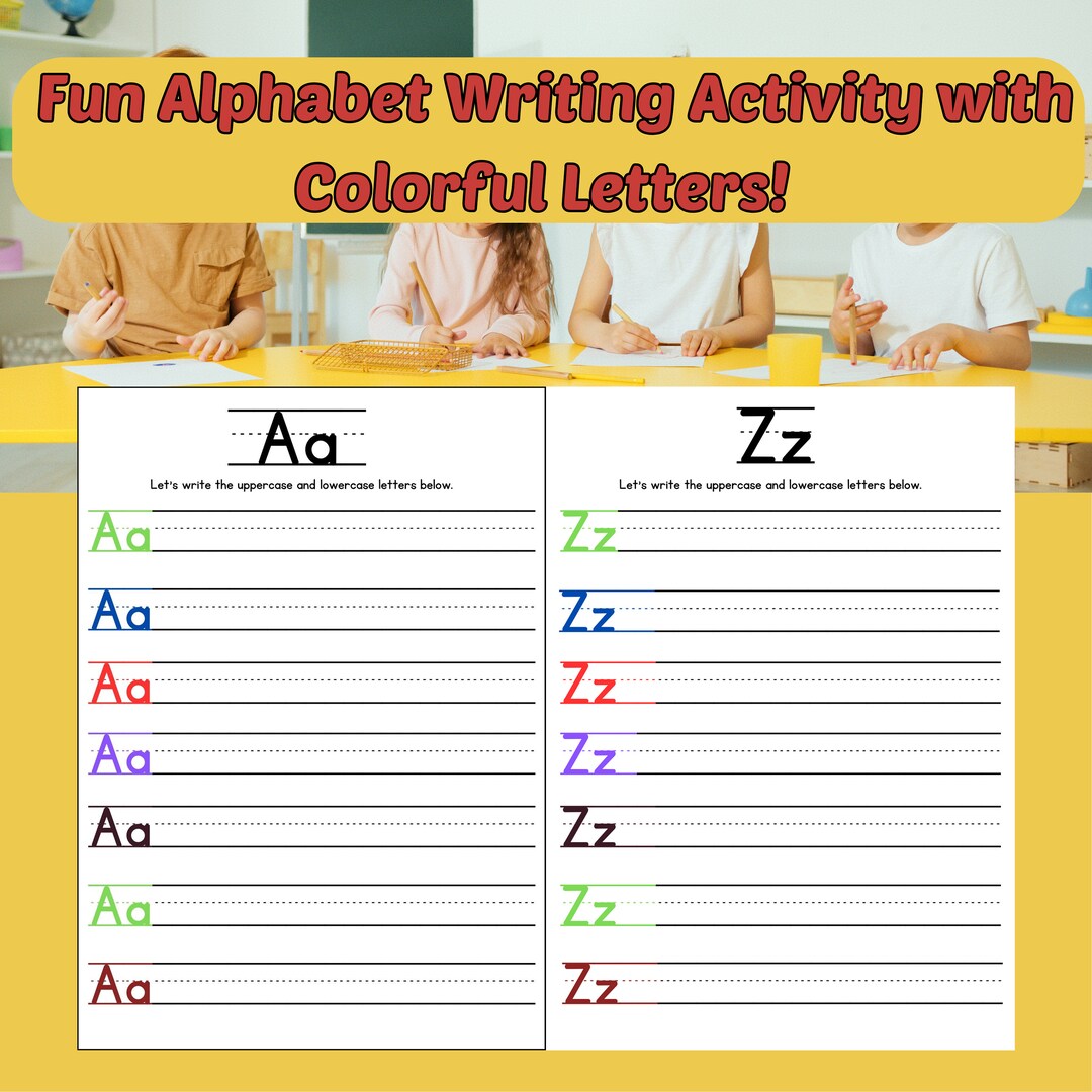 Alphabet Letter Worksheet, Writing Practice Sheets, Uppercase ...