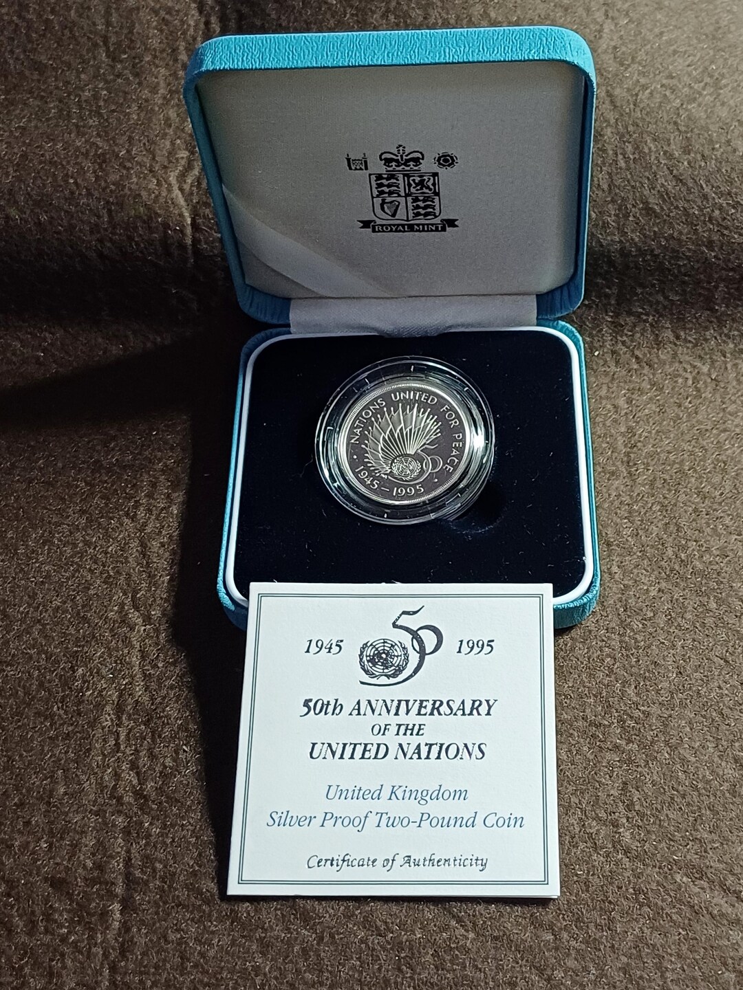 1995 Royal Mint 50th Anniversary of the United Nations .925 Silver ...