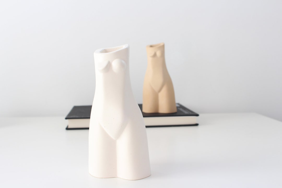 Handmade Female Body Vase Nordic Vase Handmade Gift Artsy Gift Gypsum ...