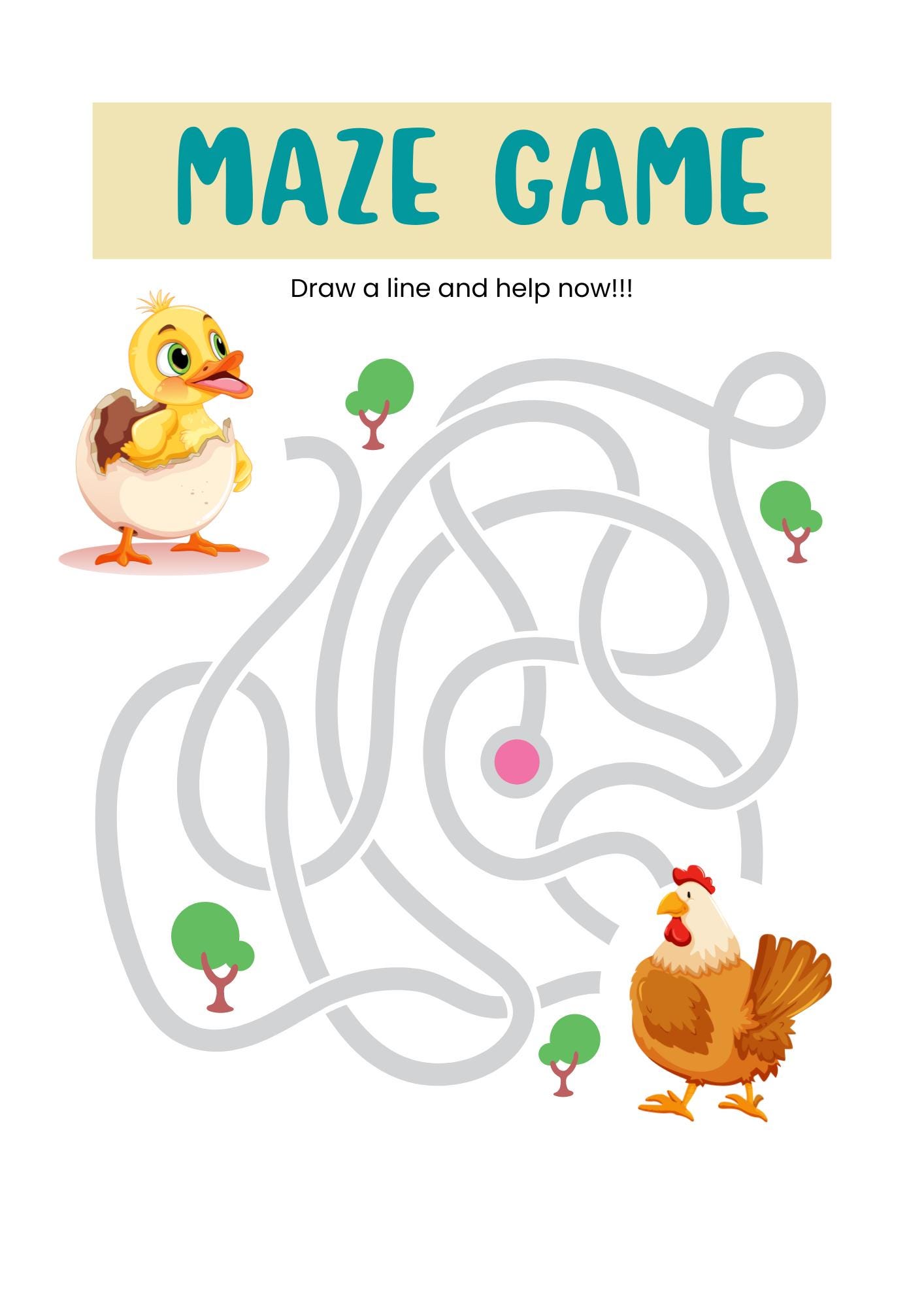 Kids Fun Maze Activity Worksheets, Easy Kids Activity Worksheets, 30 ...