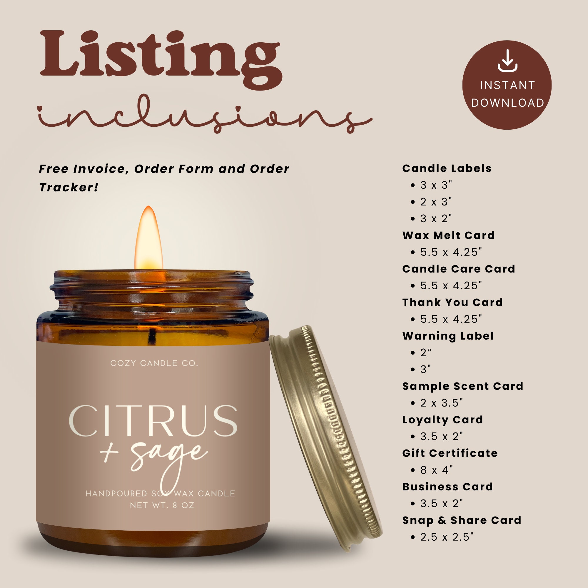 Candle Business Bundle Branding Kit Templates Candle Business - Etsy