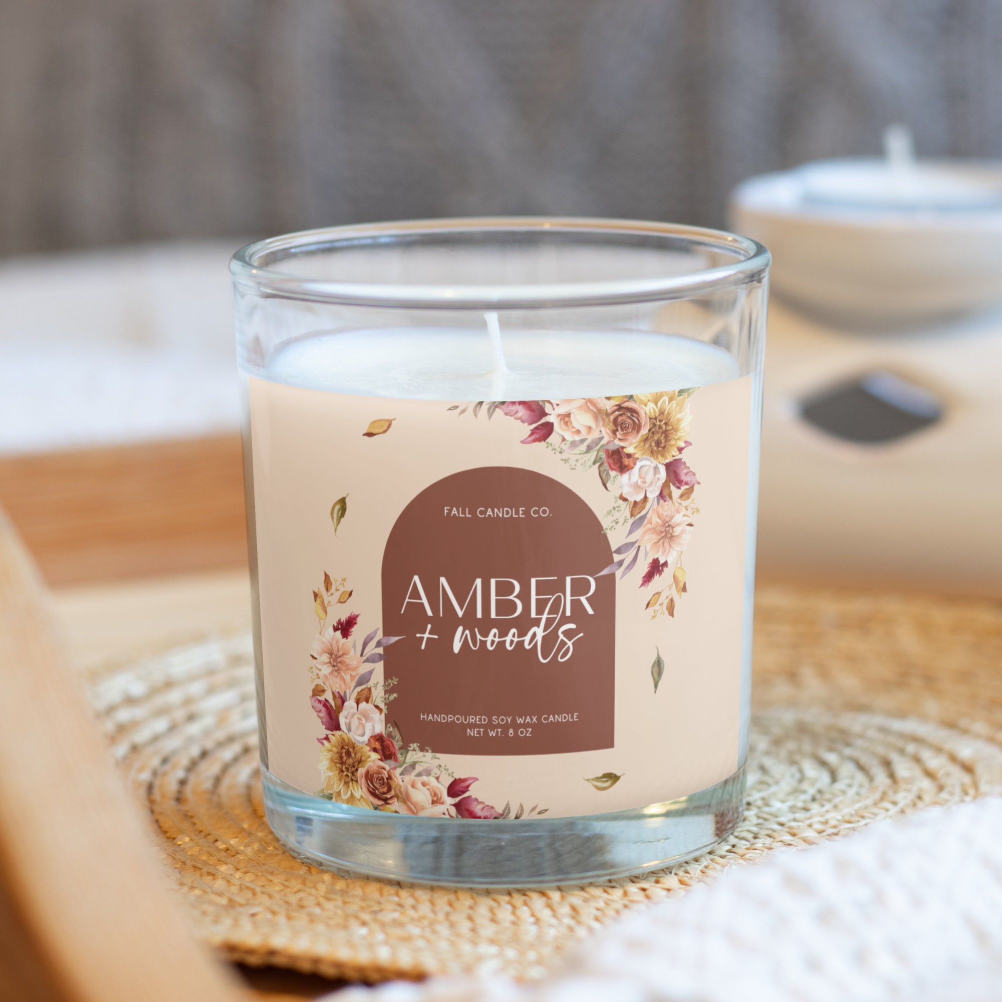 Fall Custom Candle Label Sticker Template, Personalized Fall Candle ...