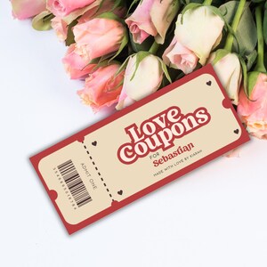 Personalized Coupon Book Template, 1st Anniversary Gift for Her, Unique ...