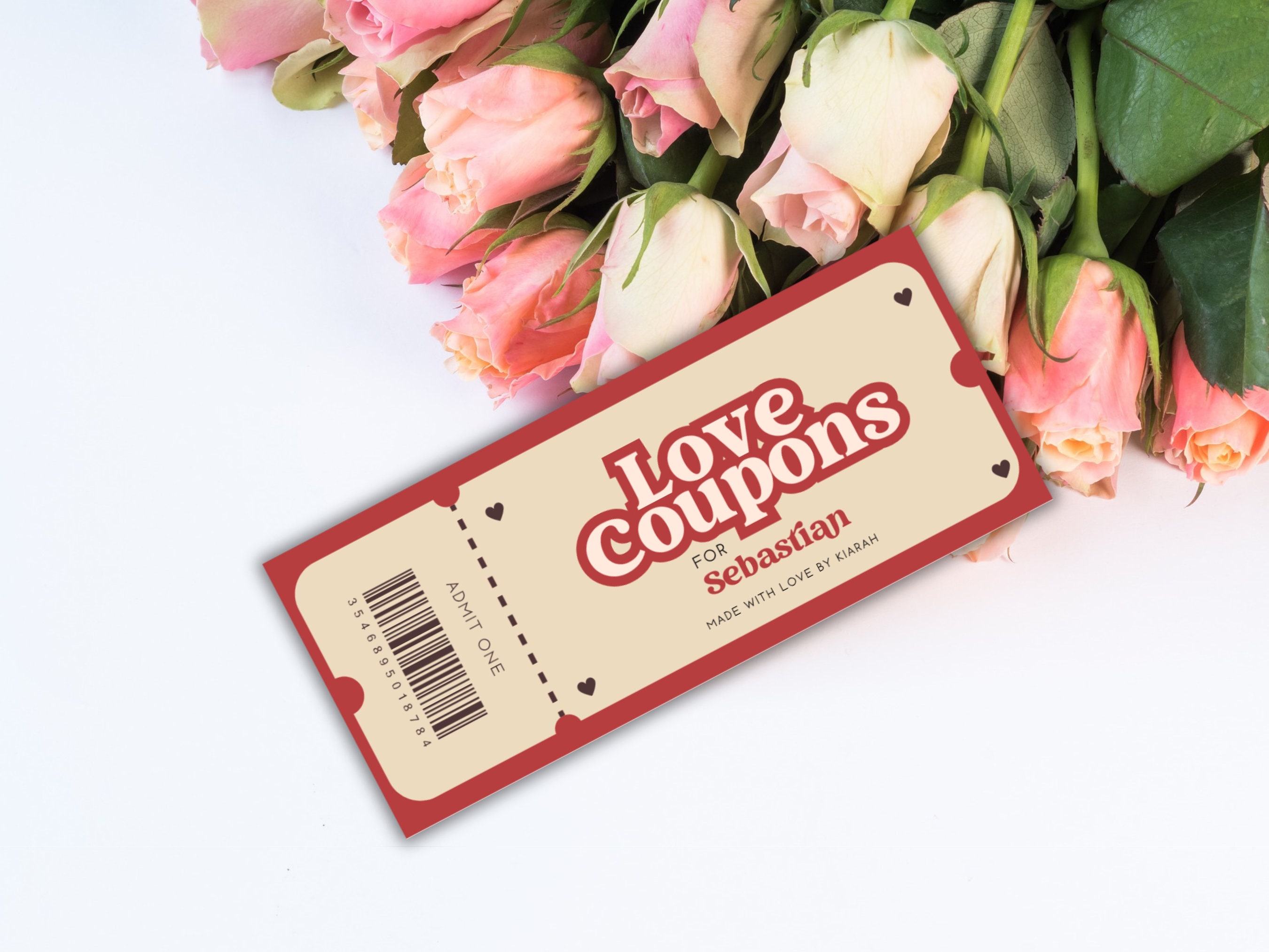 Personalized Coupon Book Template, 1st Anniversary Gift for Her, Unique ...