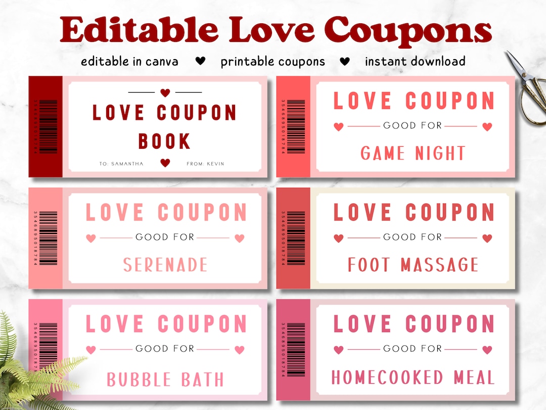 Customizable Coupon Book, 1st Anniversary Gift for Her, Unique Holiday ...
