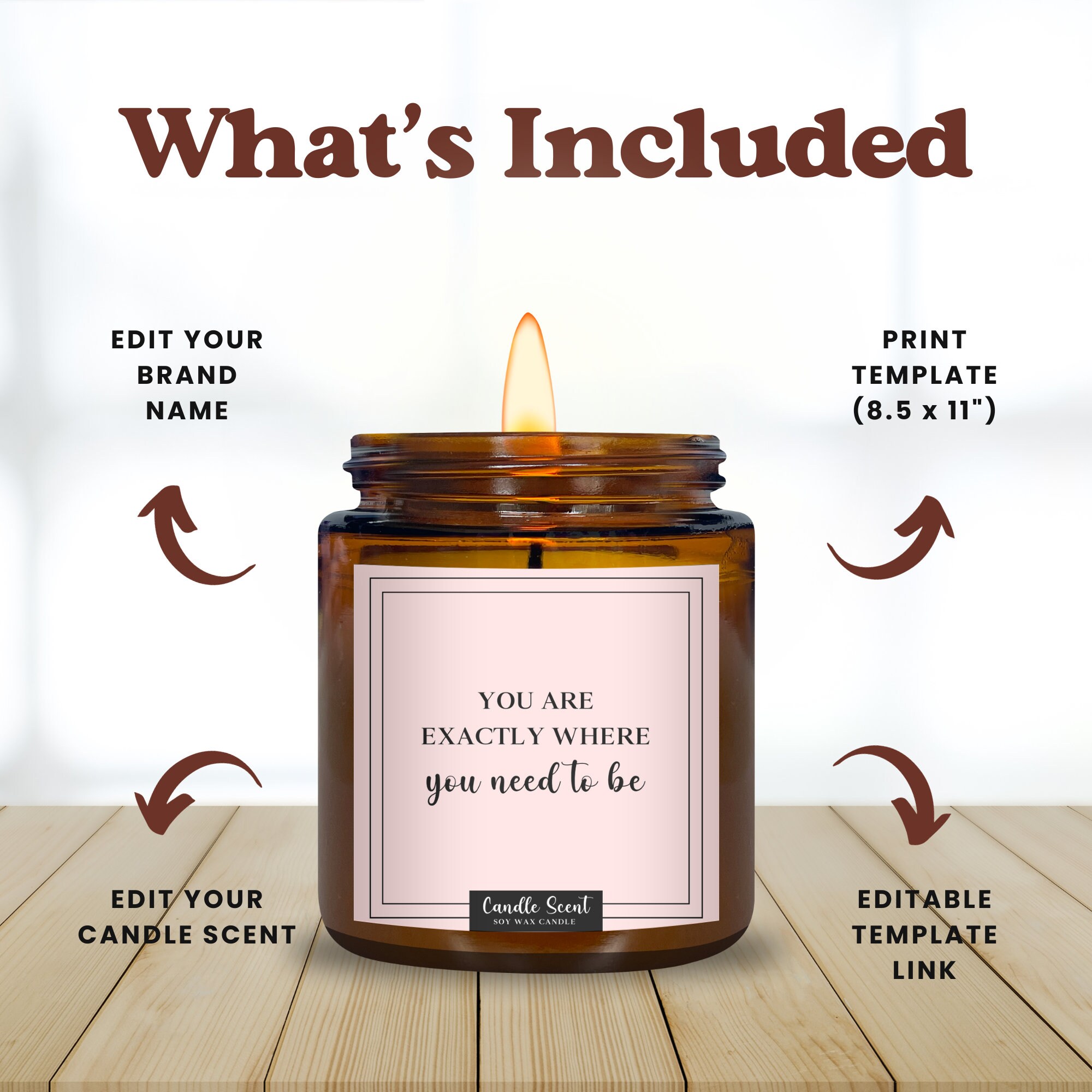 Editable Self Love Candle Label Sticker Template, Healing Candle Labels ...