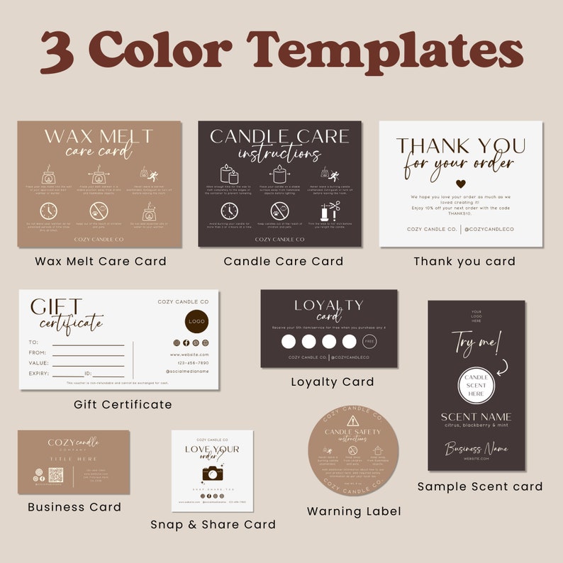 Candle Business Bundle Branding Kit Templates Candle Business - Etsy