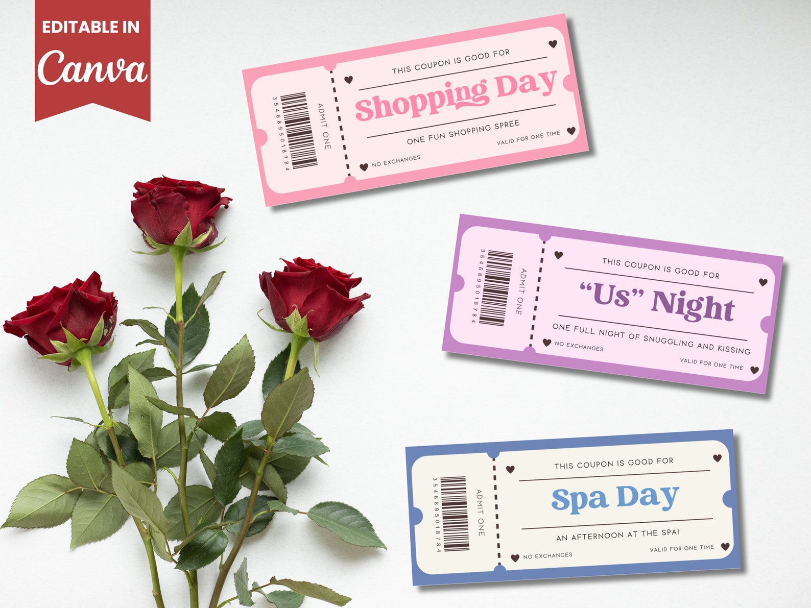 Personalized Coupon Book Template, 1st Anniversary Gift for Her, Unique ...