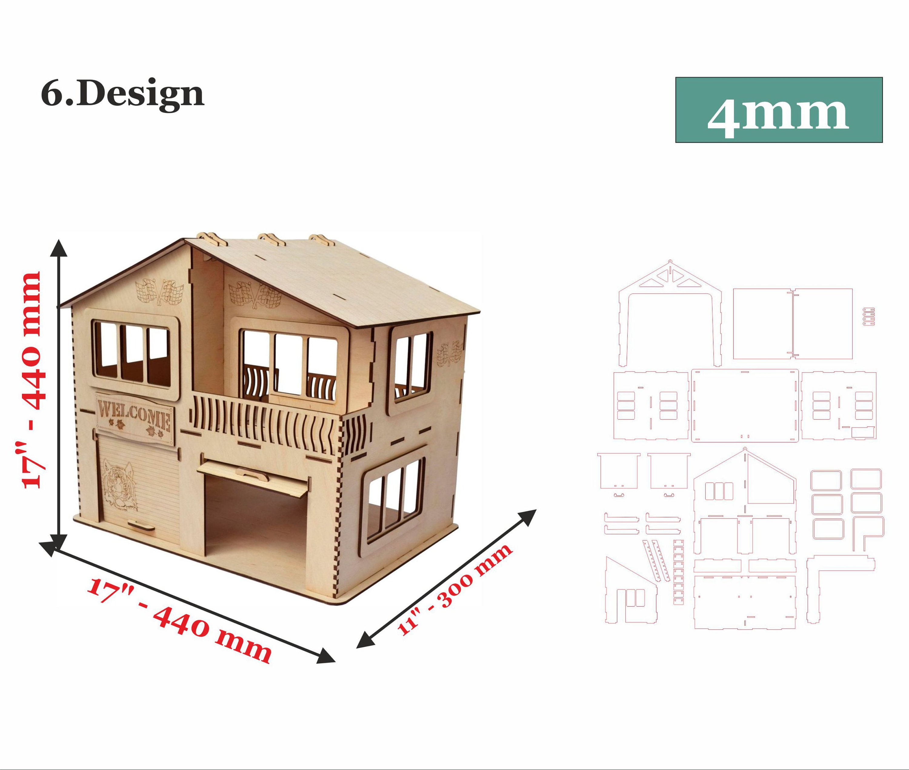 8+ Modern Doll House Laser Cut and Furniture SVG, Miniature Furniture ...