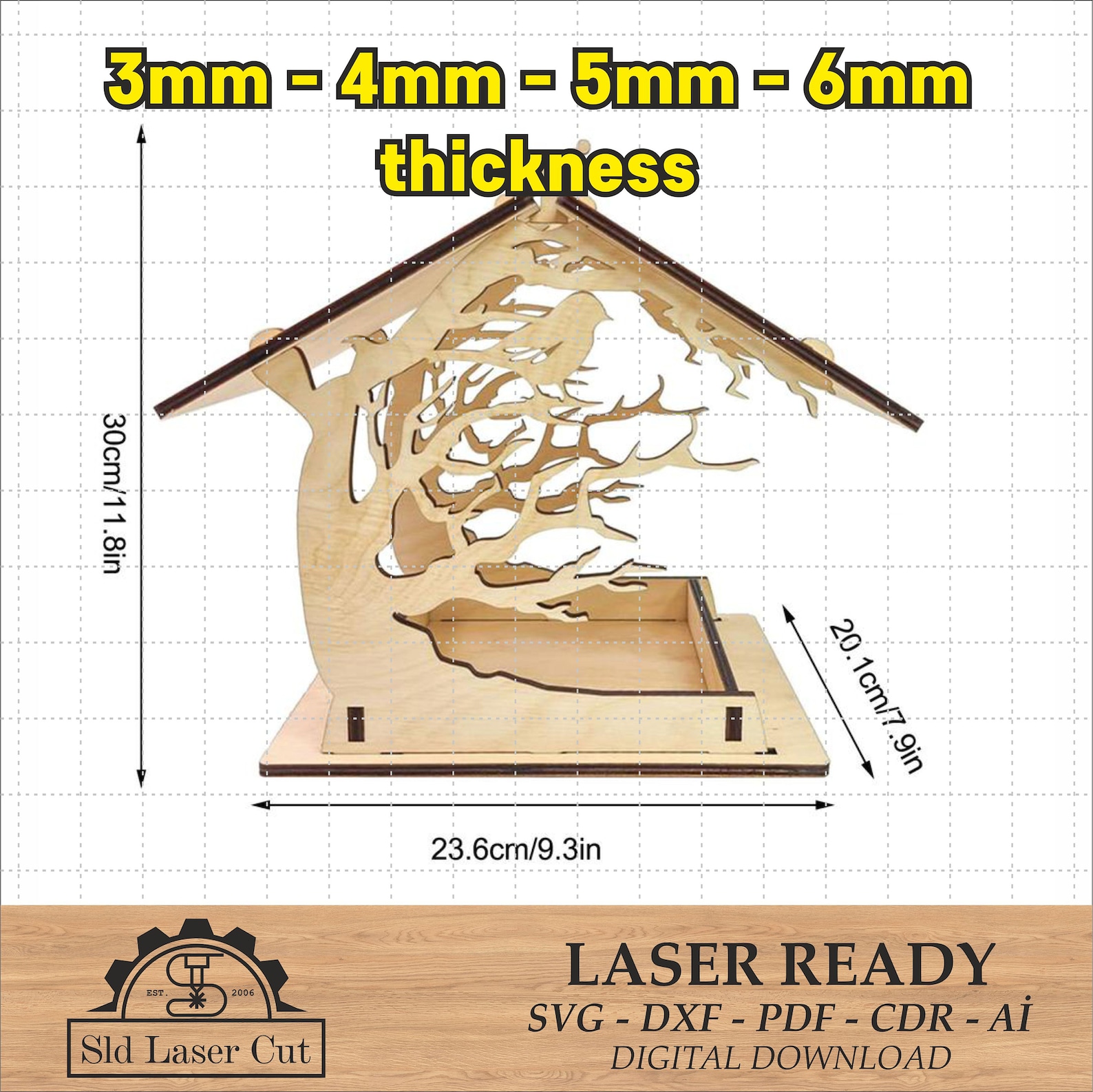 Birdhouse Svg,birdhouse Dxf,laser Cut Template,birdhouse Laser Cut ...