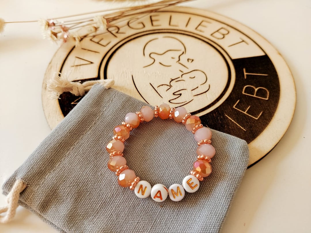 SOS Bracelet/ Rosè Ombre/ Personalized Bracelet/ Bracelet With Name ...