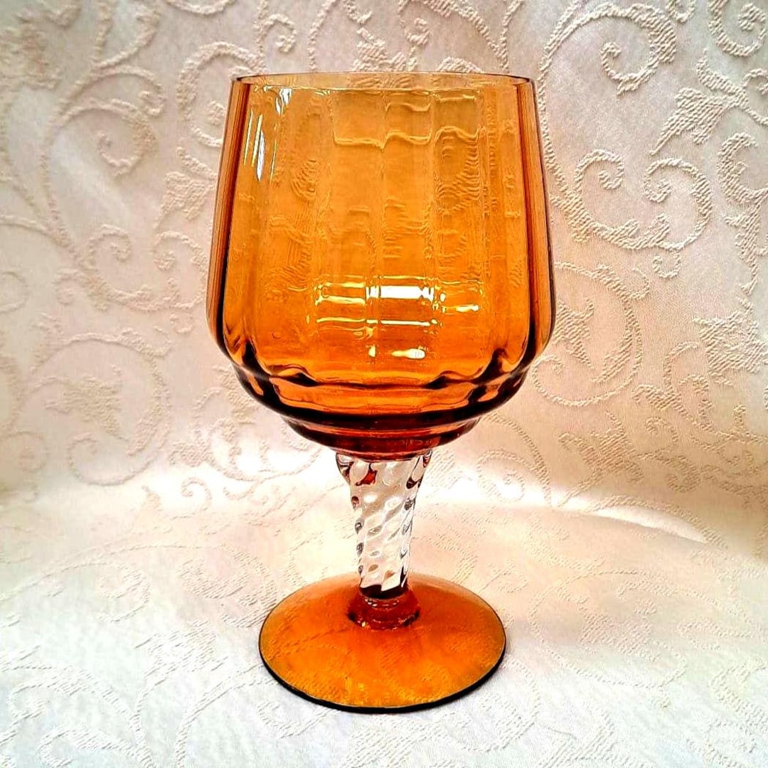 1960s Empoli Amber Glass Small Brandy Glass Posey Vase - Etsy