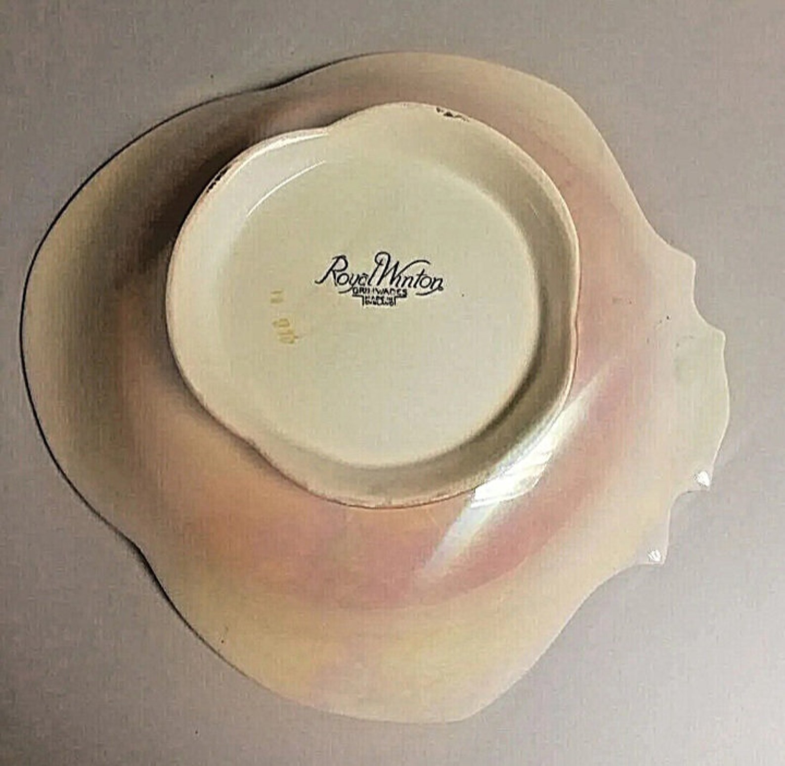 1950s Royal Winton Grimwades Pink Lustre Ware Floral Serving Platter ...