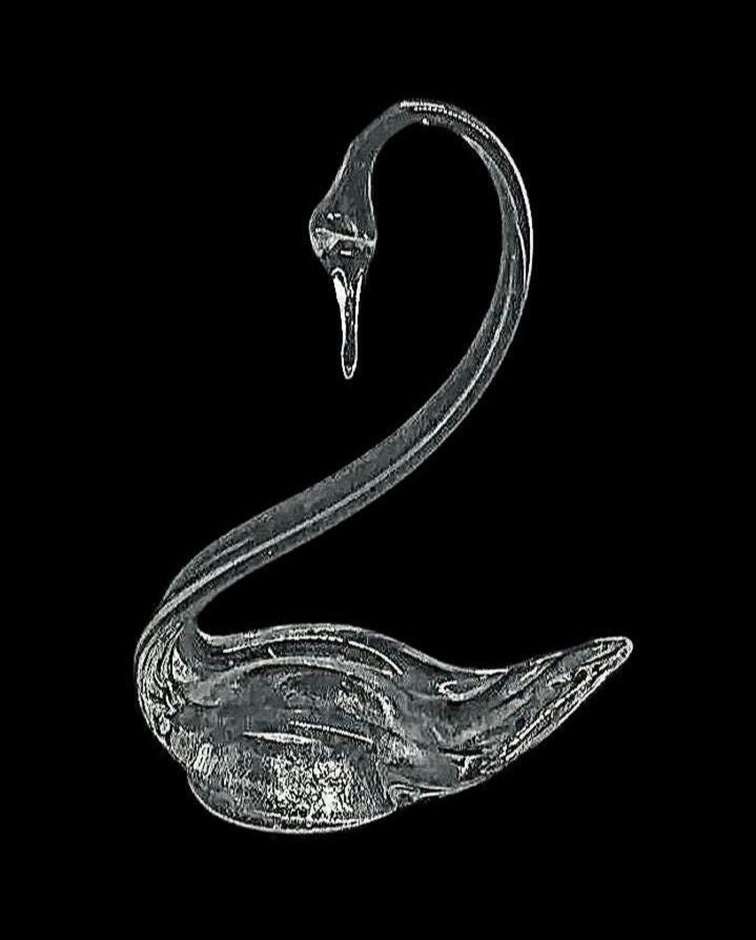 1970s Webb Corbett Lead Crystal Glass Swan Ornament Figurine Clear ...