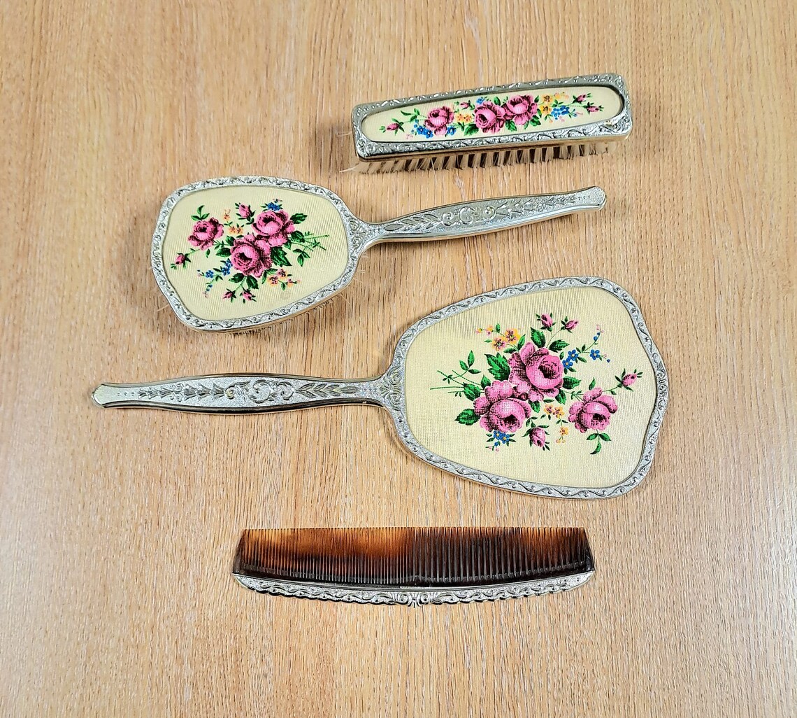 1960s Mascot of London ASB Hand Mirror Hair Brush Clothes Brush Comb ...