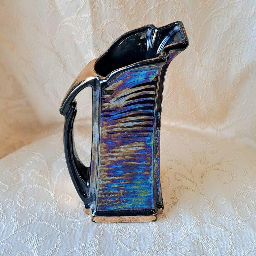 1930s Art Deco Ceramic Blue Lustreware Jug Vase - Etsy