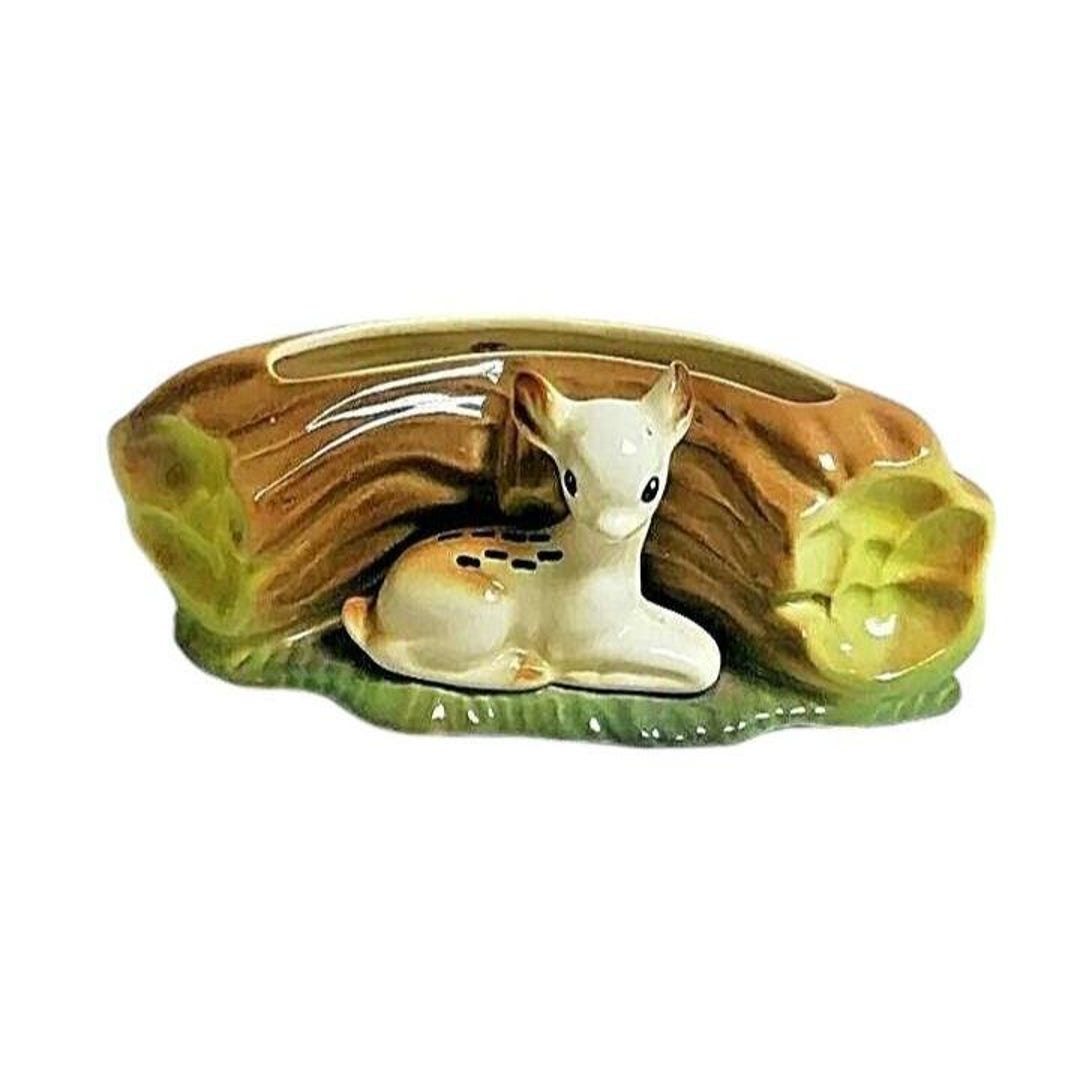 1950s Hornsea Pottery 121 Fauna Deer and Tree Trunk Trinket Dish Vase ...