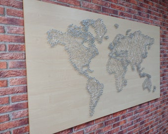 World Map String Art - Etsy UK