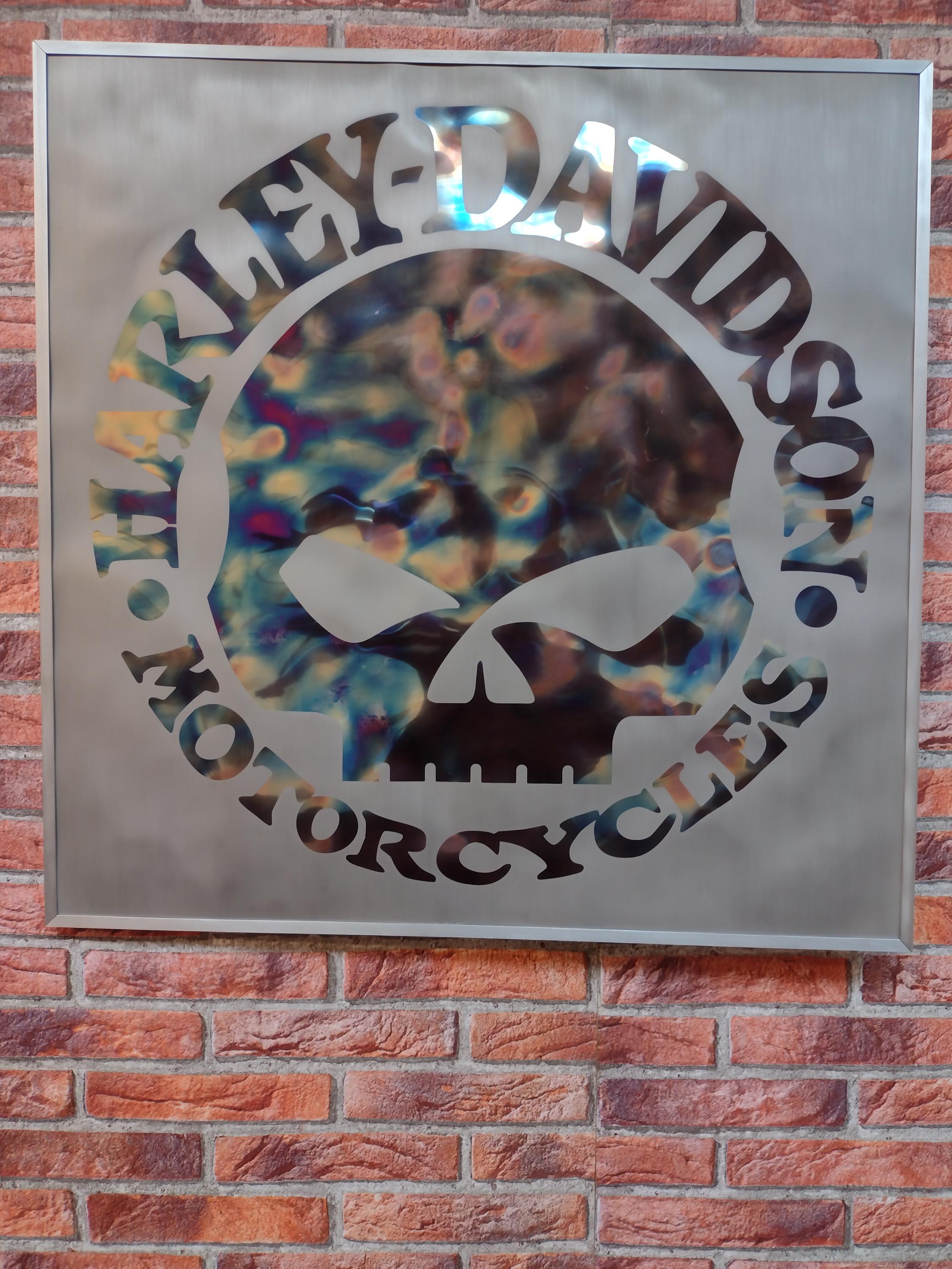 Harley Davidson Motorcycle Skull Logo, Stainless Steel Style, One of a ...