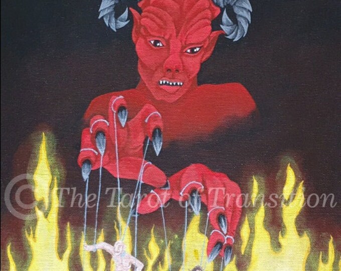 The Devil, Original Acrylic Painting on Canvas - Tarot Card Artwork - Etsy
